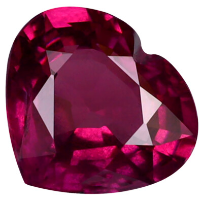 1.12 ct Heart Cut (7 x 6 mm) Tanzania Purplish Pink Rhodolite Garnet ...