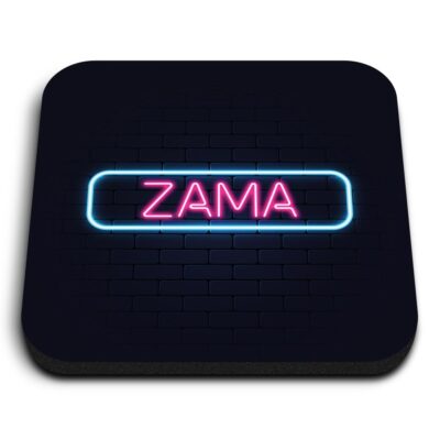 1x Square Fridge MDF Magnet Neon Sign Design Zama City Japan #351141 ...