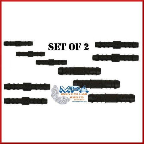 2 X Straight Hose Joiner Tubing Connectors - For Air Oil Water Fuel 3 ...