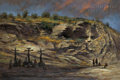 Jon McNaughton BENEATH GOLGOTHA 24x36 S/N Canvas Art Calvary Skull ...