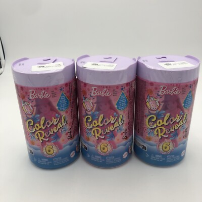 3 Barbie Reveal Dolls, Chelsea Small Doll 6 Unboxing Surprise Color ...