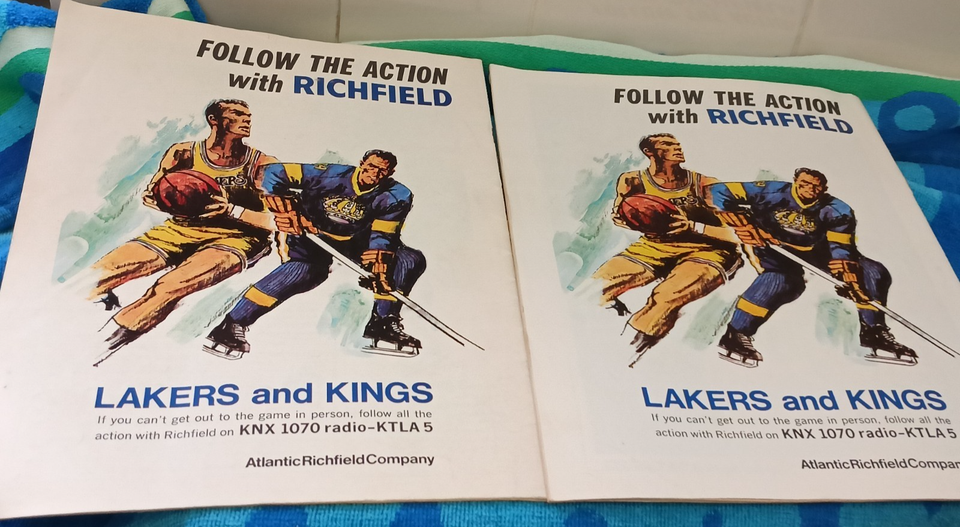 Lakers VS Hawks in The Forum Jan 31, 1968 Lakers game Program Baylor ...