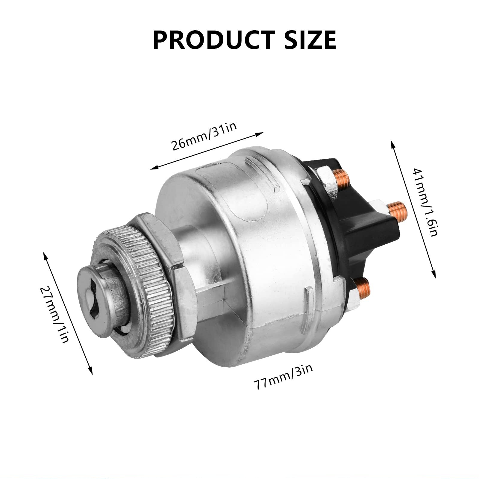 Ignition Switch with Key 4 Position Universal Key Ignition Switch 12v ...