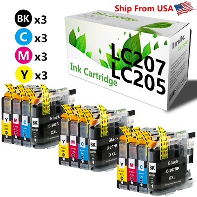 12PK LC207 LC205 Ink Cartridge LC-205 LC-207 for MFC-J4320DW Printer | eBay