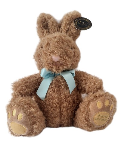 FAO Schwartz Bunny Rabbit Plush Blue ribbon Stuffed Animal Toy 13 Inch ...
