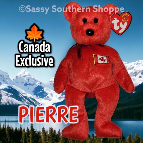 🍁 PIERRE 🍁 2001 Canadian Flag BEAR Ty Beanie Babies *CANADA EXCLUSIVE ...