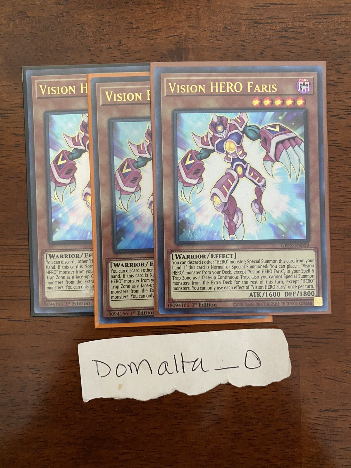 3x Vision HERO Faris Ultra Rare 1st Edition GFP2-EN059 NM/VLP Playset ...
