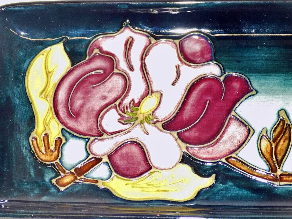 Lovely Vintage Moorcroft English Pottery Floral Decorated Cobalt Pen ...