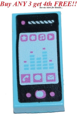 ☀️NEW LEGO CELL PHONE Printed Lt Bluish Gray 1x2 Minifigure MP3 iPod ...