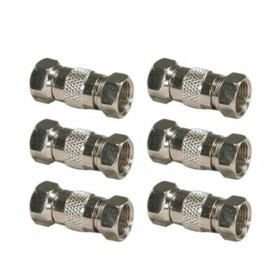 6 Lot F-Type Male to Male Dual Inline Coupler Screw Connector Coax ...