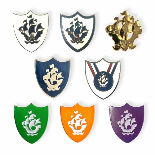 FULL SET OF 8 BLUE PETER ENAMEL PIN BADGES | NOVELTY TV SHOW | 24 HOUR ...