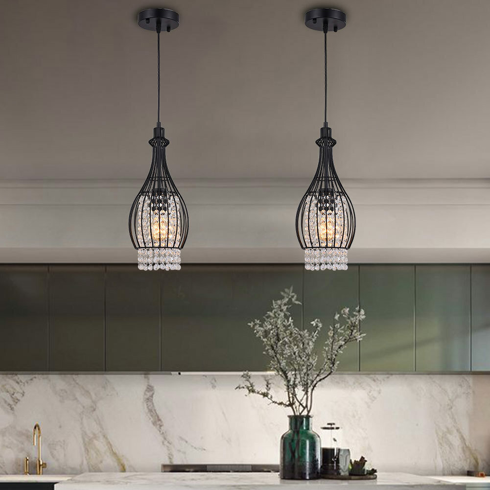 Industrial Crystal Pendant Light Chandelier Ceiling Hanging Lamp ...