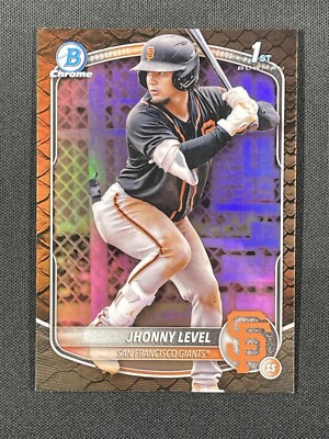 2025 Bowman Jhonny Level 1st Bowman Chrome Reptilian Refractor Giants ...