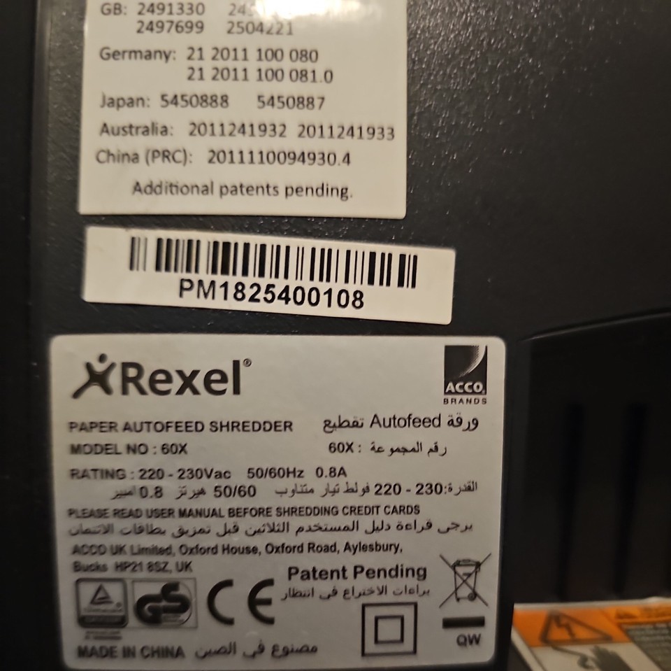 Rexel Auto Plus 60X Cross Cut Shredder | eBay UK