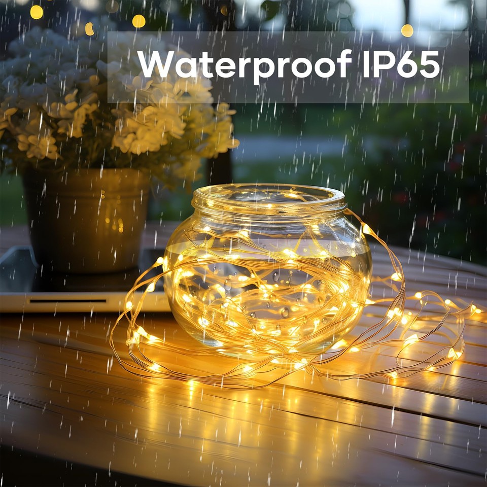 Luci LED a Batteria 2 x 6M 60LED Lucine LED Decorative 8 modalità con ...