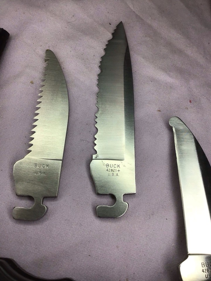 Very Nice Buck Knife Selector w/ 4 Blades & Sheath USA ( 1 Blade Has ...