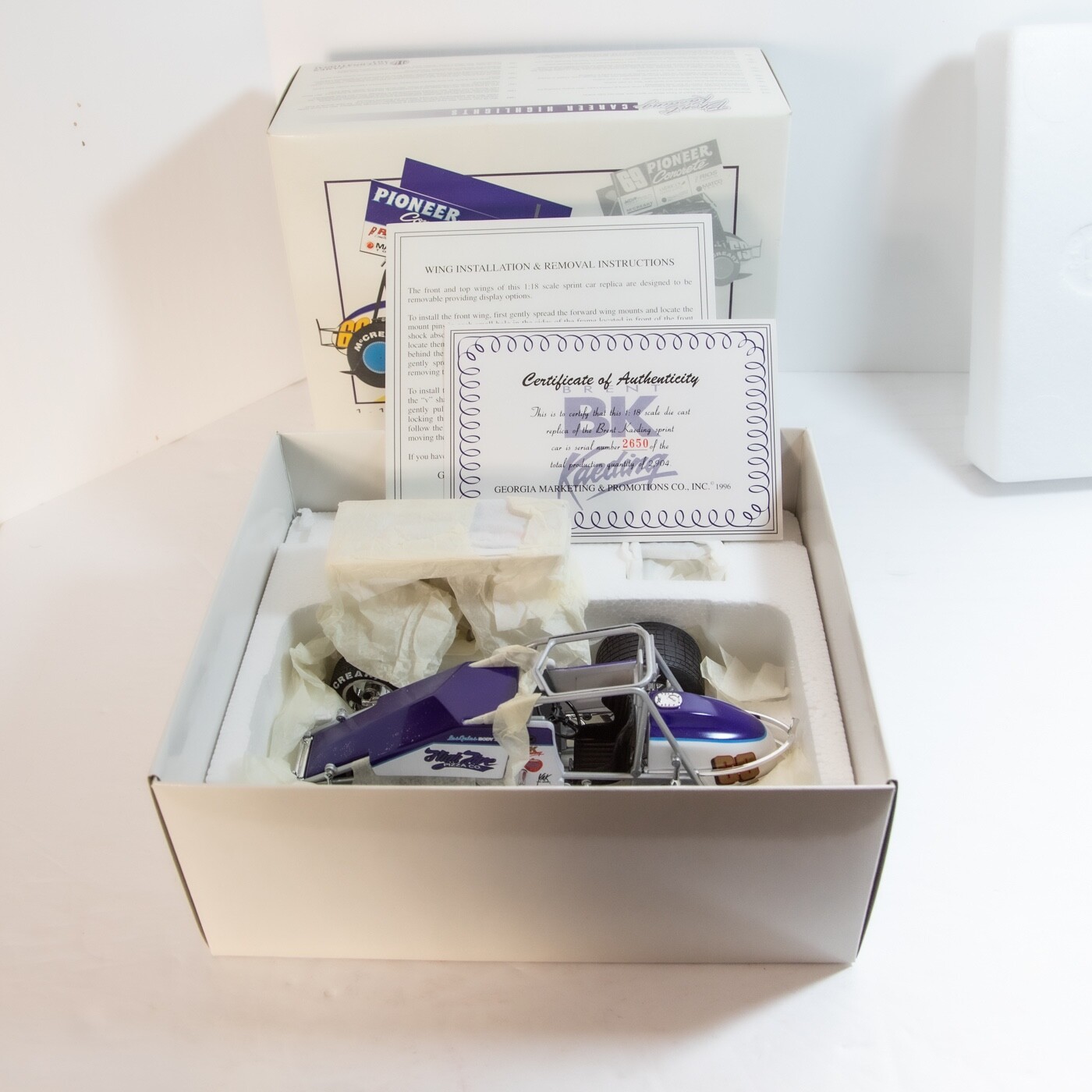 Brent Kaeding GMP 1996 #69 Pioneer Concrete Sprint Car w/ COA 1:18 ...