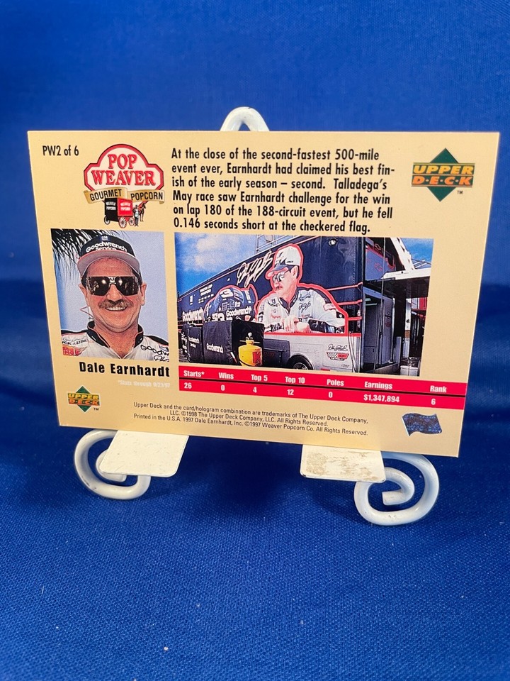 1998 Upper Deck Pop Weaver #PW2 Dale Earnhardt | eBay