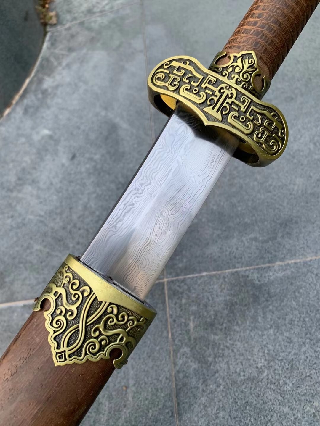 HandMade Broadsword Sword DaDao Sharp Damascus Steel Blade Full Tang ...