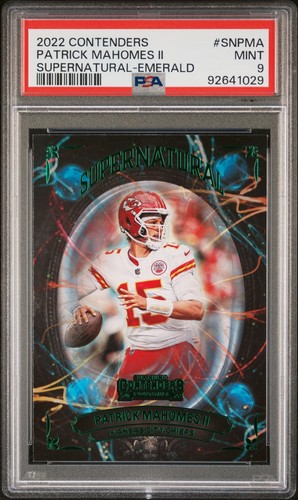 2022 PANINI CONTENDERS SUPERNATURAL EMERALD #SNPMA PATRICK MAHOMES II ...