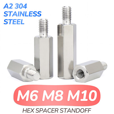 M6 M8 M10 Male Female Stainless Steel Hex Spacer Standoff Threaded ...