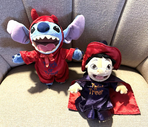 Lot of 2 Disney World Lilo & Stitch HALLOWEEN WITCH DEVIL 9" Plush Bean ...