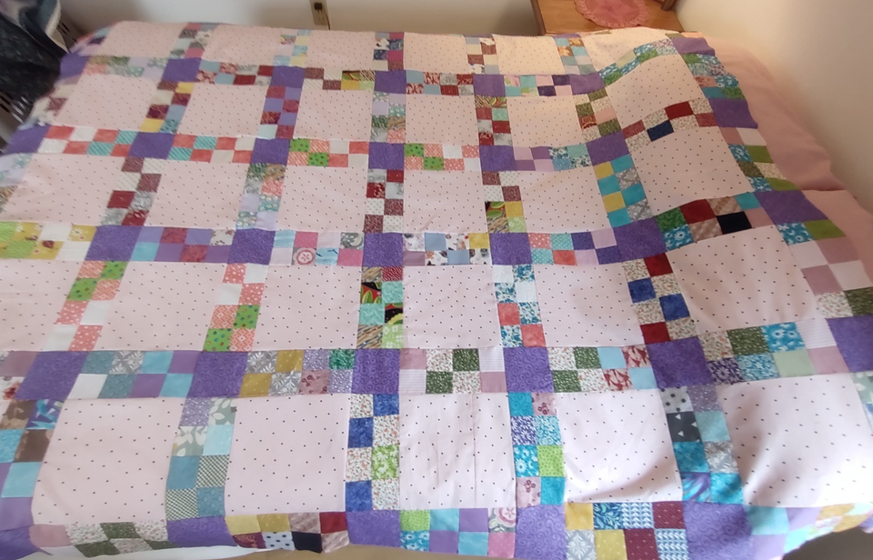Patchwork Quilt top. Scrappy. 57"x 67". Made in Iowa | eBay