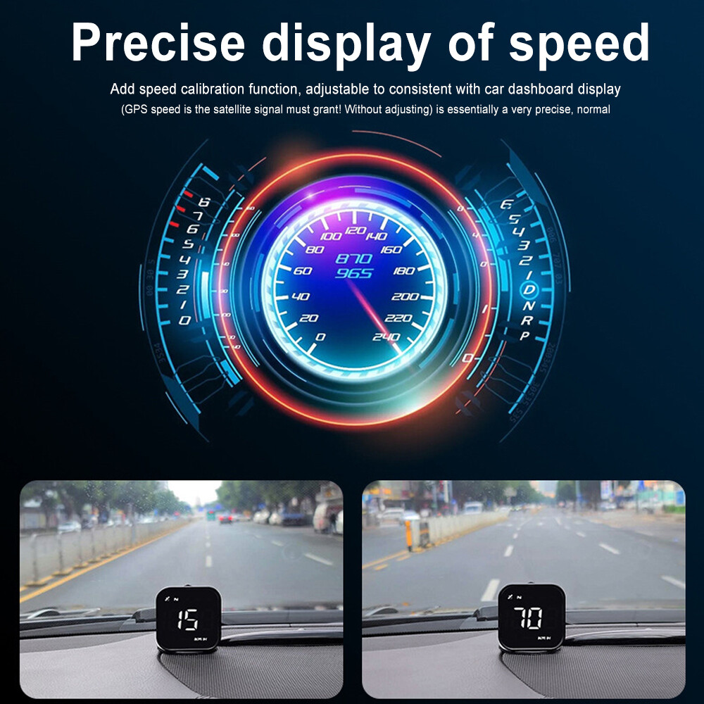 Universal Digital Car HUD GPS Speedometer Head Up Display MPH KMH ...