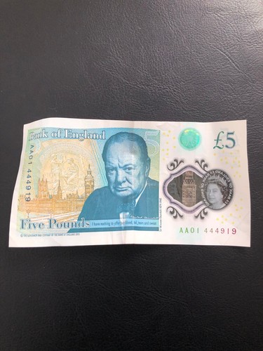 Rare £5.00 Five Pound Note Polymer AA01 444919 | eBay UK