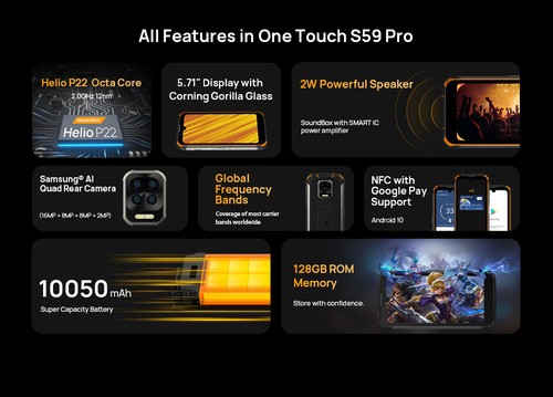 DOOGEE S59 Pro - 128 GB - Black Orange (Unlocked) for sale online | eBay