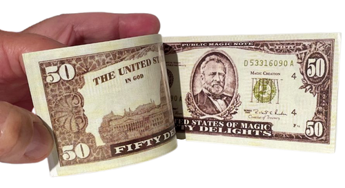 MAGIC MONEY PAD Pocket Trick Blank Paper Changes To Fake $50 Bills Gag ...