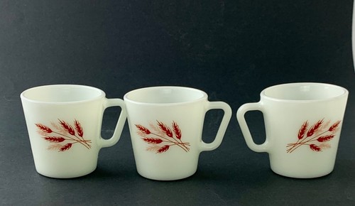 Pyrex Glass Coffee / Tea Mugs Autumn Harvest D Handle set of 3 | eBay