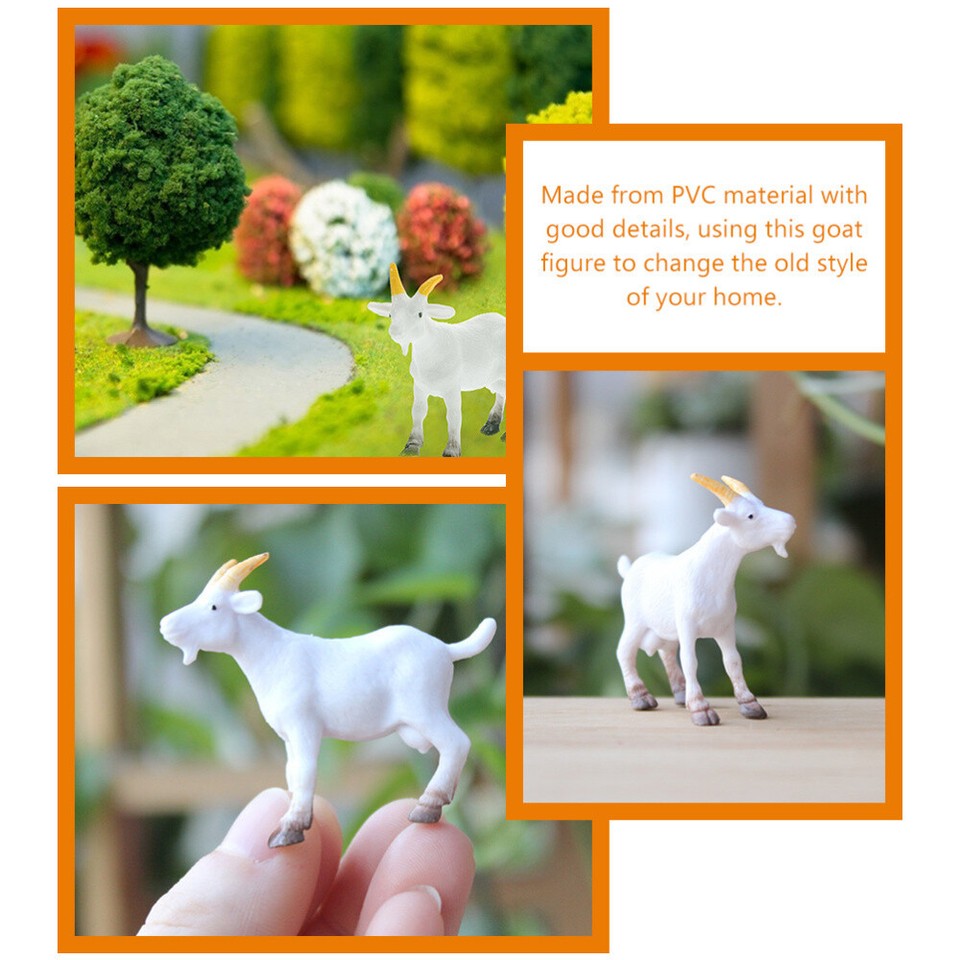 6Pcs Goat Models Farmhouse Animal Models Cartoon Goat Figurines Micro ...