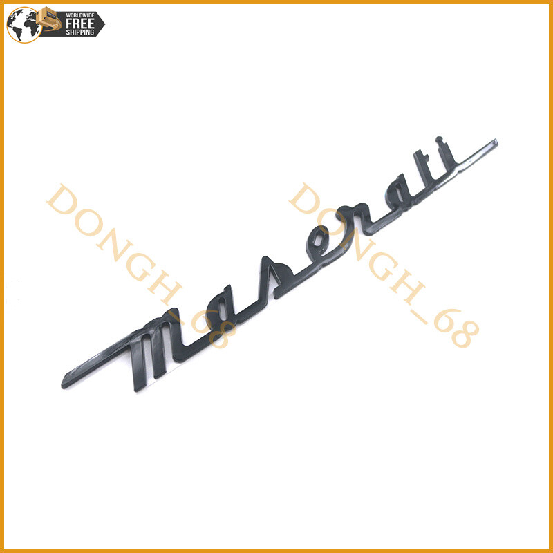 Gloss Black Maserati letter ＆ Front Grille Emblem Badge Set For ...