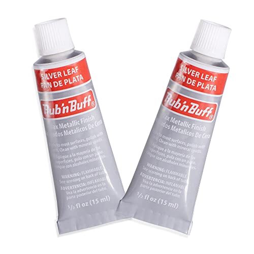 AMACO Rub n Buff Silver Leaf Wax Metallic Finish 15ml Tubes Set of 2 ...