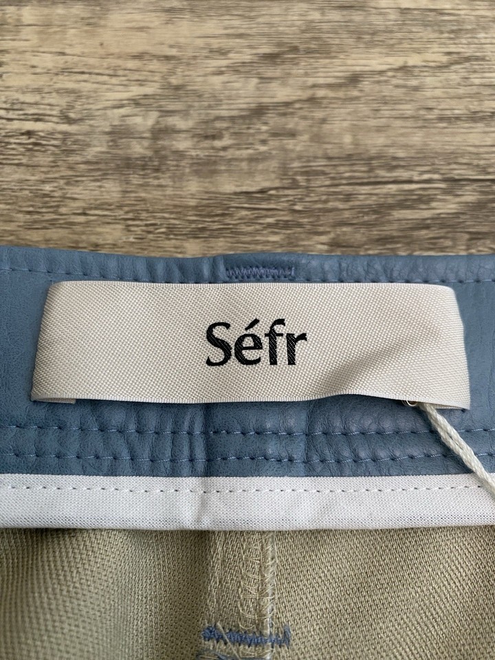 NWT Sefr Londre Trousers Men’s 33 Light Blue Straight Grained Faux Leather Pants | eBay