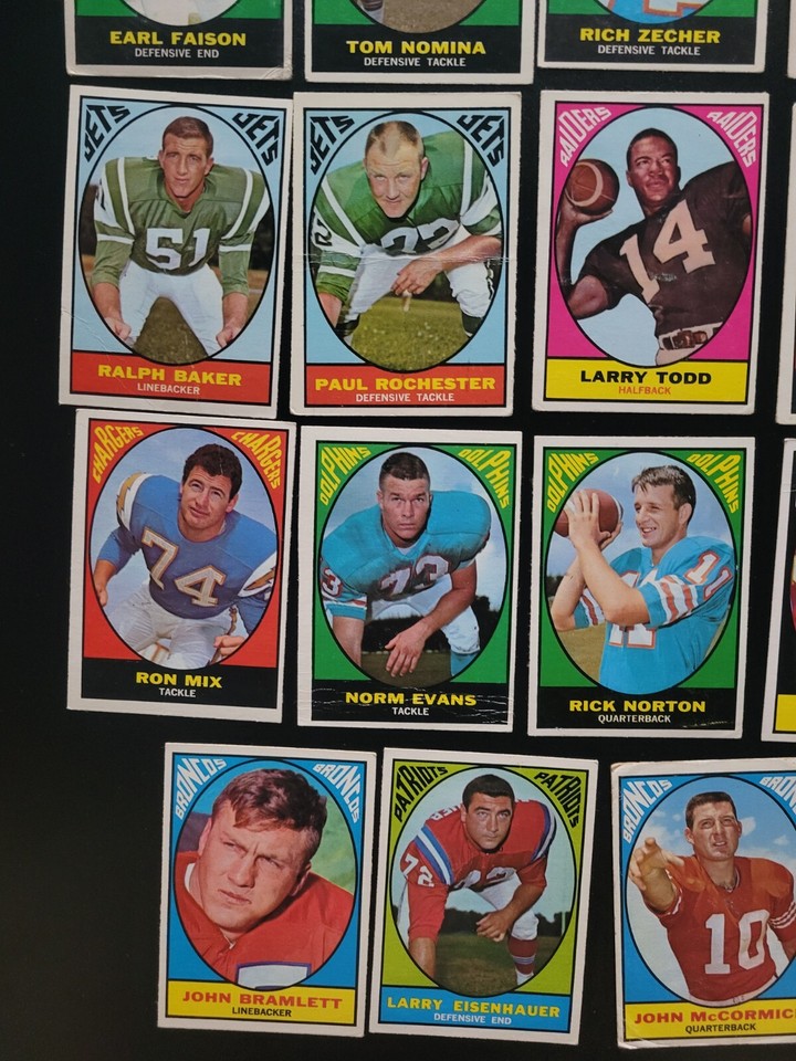 1967 Topps Football Lot - 14 Great Vintage Football Cards - Earl Faison ...