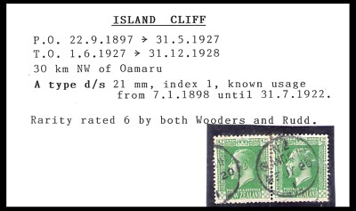 NEW ZEALAND 'ISLAND CLIFF' POSTAL HISTORY PMK LOT (F) | eBay
