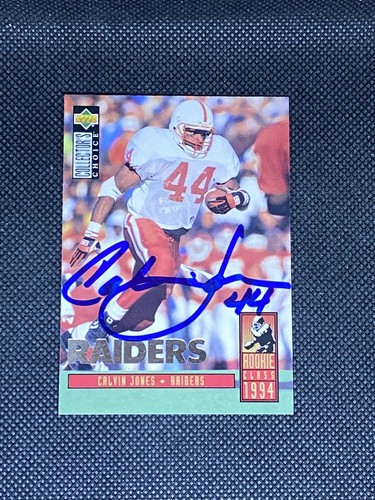 Calvin Jones Los Angeles Raiders 1994 Collectors Choice UD Signed Auto ...