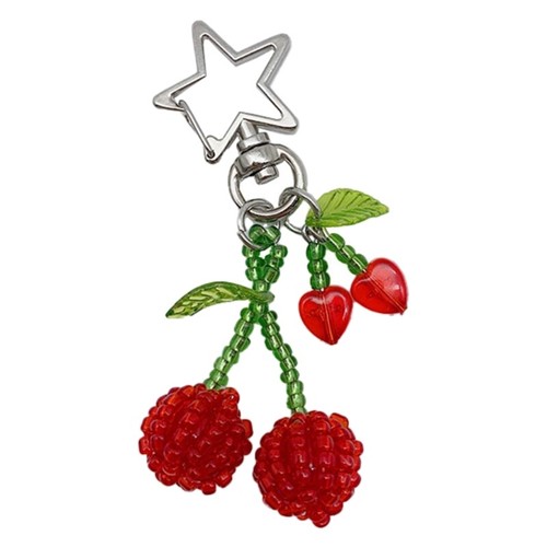 Simulated Cherry Key Holder Fruit Theme Cellphone Strap Colorful Phone ...