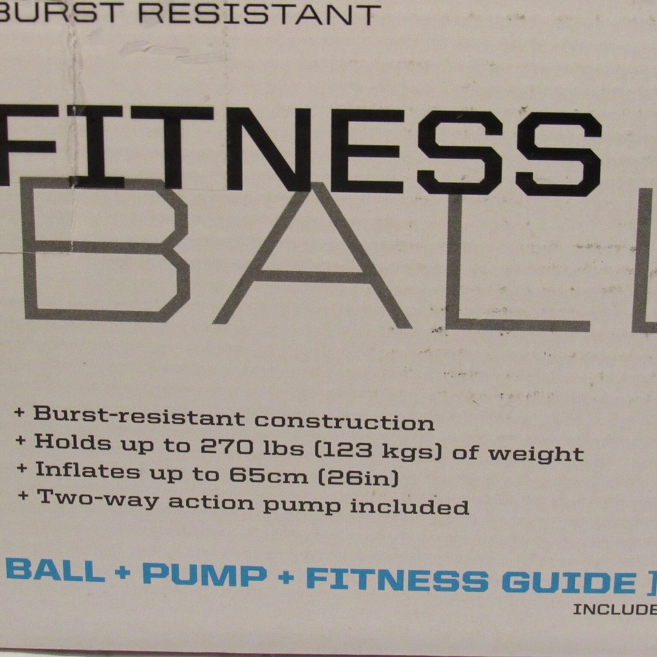Everlast Fitness Ball, Burst Resistant 26 IN, Holds 270 lbs. Full Body ...
