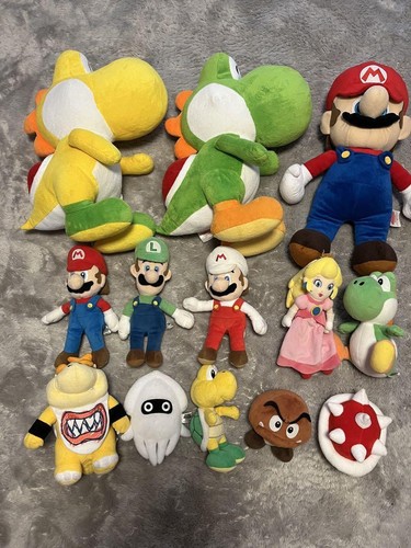 Super Mario Goods lot set 13 Yoshi Princess Peach Goomba Luigi Plush ...