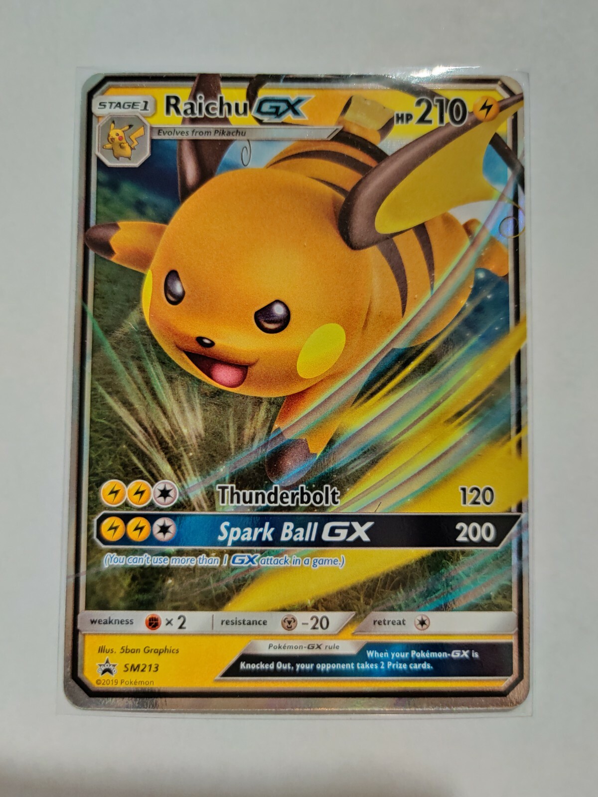 Raichu GX SM213 - NM Full Art Promo Pokémon Card Hidden Fates Fresh ...