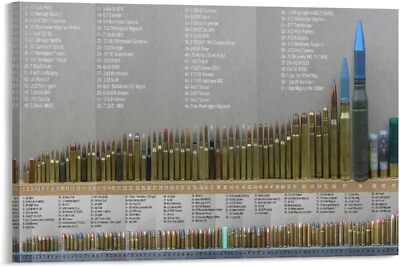 Canvas Poster American Bullet Chart Poster Bullet Caliber Types Chart ...