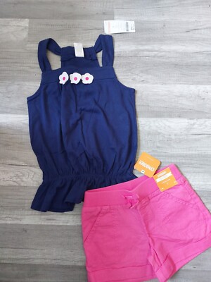NWT Gymboree outlet Daisy flower Top Size 8 Elastic waist shorts Size 7 ...