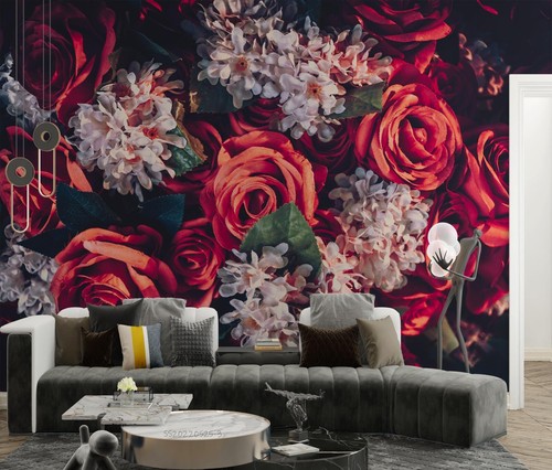 3D Red Rose Flower Wallpaper Wall Murals Removable Wallpaper 11 | eBay ...