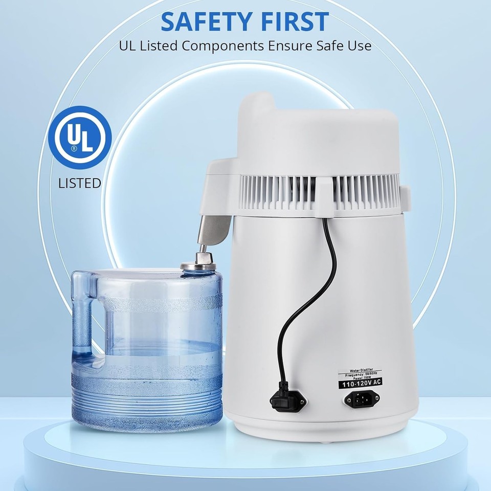 6L Distilled Water Maker 750W Durable Stainless Steel Interior Water ...