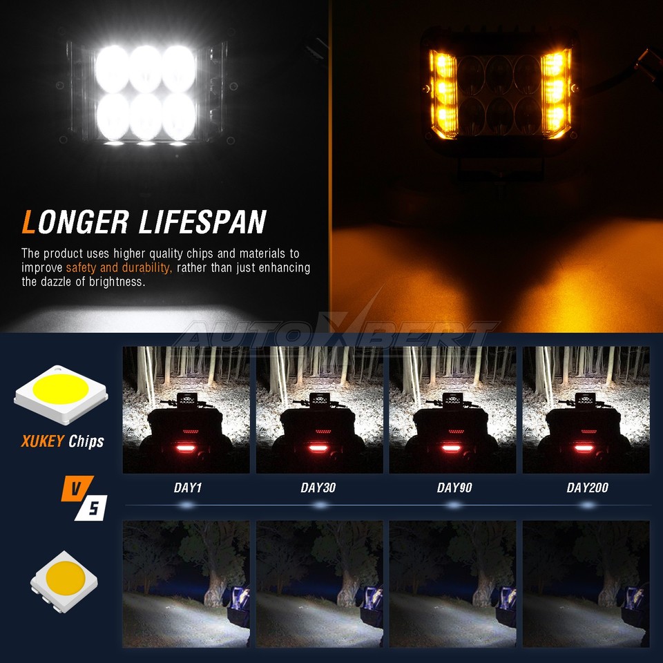 Side Shooter LED Pod Lights 4 inch Off Road LED Light Pods with Dual ...