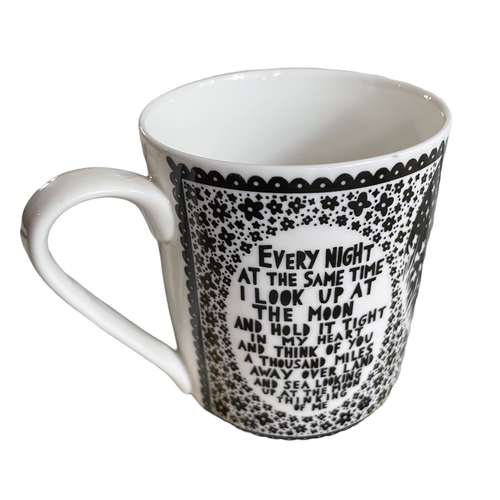 Rob Ryan Ceramic Mug Black & White Moon Romantic Replacement Long ...