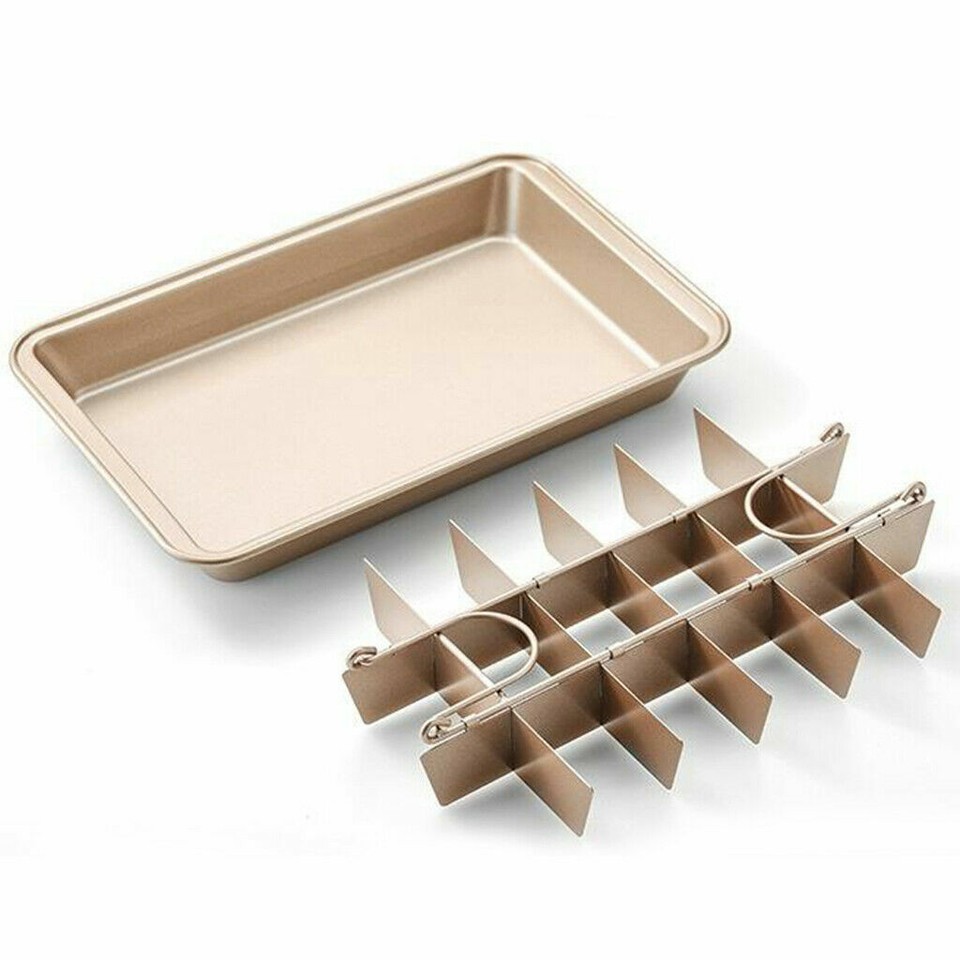 New 18 Portions Brownies Maker Bake Tray Tin Pan Set Ultimate Cake ...